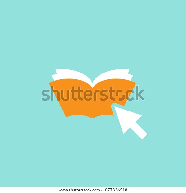 Orange Open Book Cursor Arrow Isolated Stock Vector (Royalty Free ...
