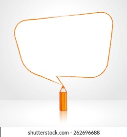 Orange Pencil Reflection Drawing Smooth Skewed Stock Vector (Royalty ...