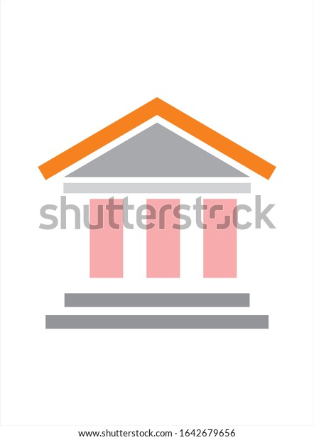 Orange Pink Bank Icon Vector Stock Vector (Royalty Free) 1642679656 ...