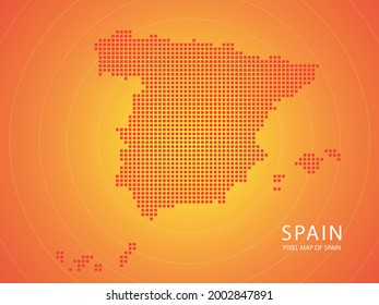 Orange Pixel Map Spain On Orange Stock Vector (Royalty Free) 2002847891 ...
