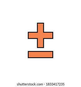 Orange Plus Minus Icon Mathematical Symbol Stock Vector (Royalty Free ...
