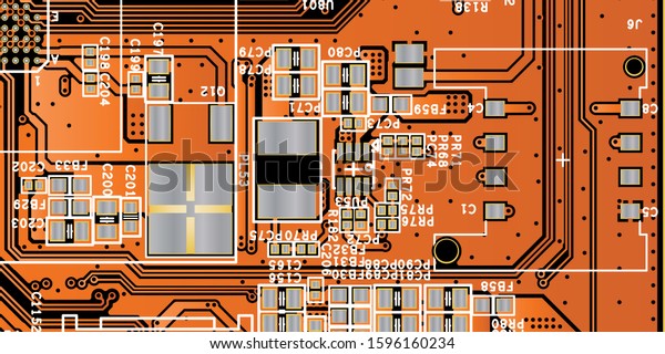 Orange Printed Circuit Board Pcb No Stock Vector (Royalty Free ...