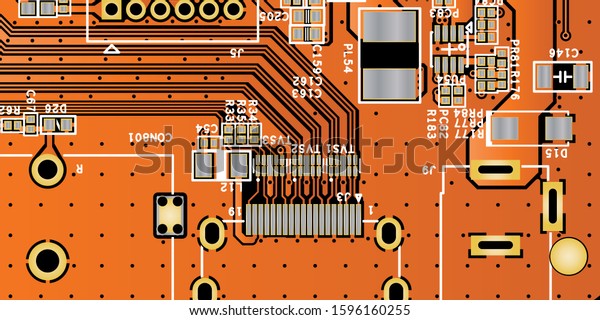 Orange Printed Circuit Board Pcb No Stock Vector (Royalty Free ...