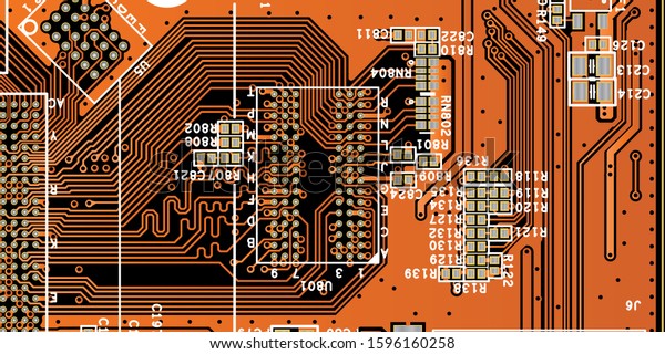 Orange Printed Circuit Board Pcb No Stock Vector (Royalty Free ...