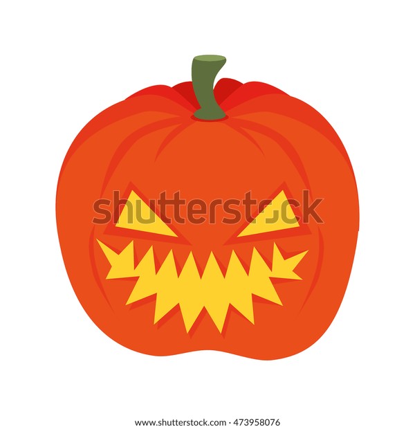 Orange Pumpkin Faces Halloween Horror Expression Stock Vector (Royalty ...