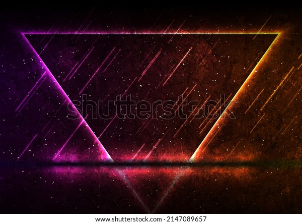 Orange Purple Neon Laser Triangle Frame Stock Vector (Royalty Free ...
