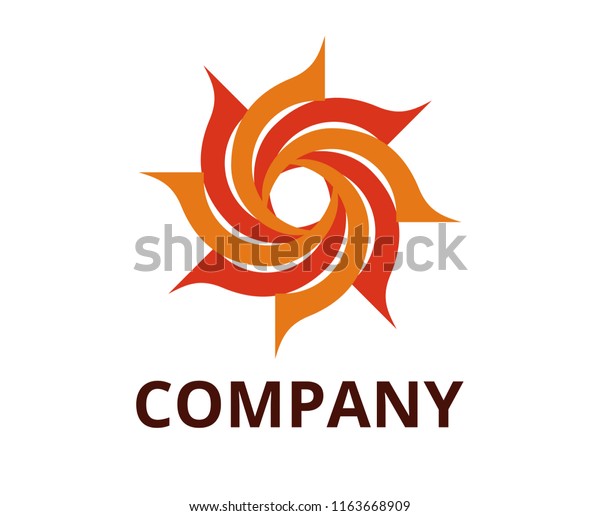 Orange Red Color Cyclone Shape Line Stock Vector (Royalty Free ...