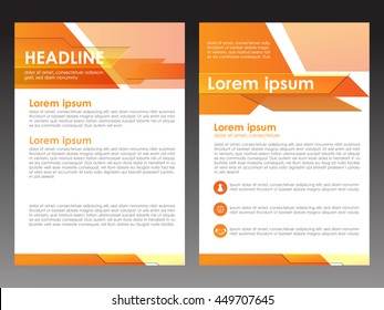 Orange Report Brochure Flyer Design Template Stock Vector (Royalty Free ...