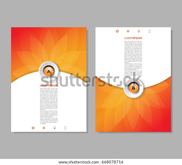 Orange Report Brochure Flyer Design Template Stock Vector (Royalty Free ...