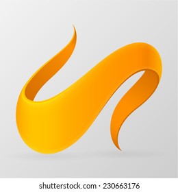 Orange Ribbon Banner Design Element Isolated Stock Vector (Royalty Free ...