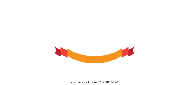 Orange Ribbon Icon White Background Vector Stock Vector (Royalty Free ...