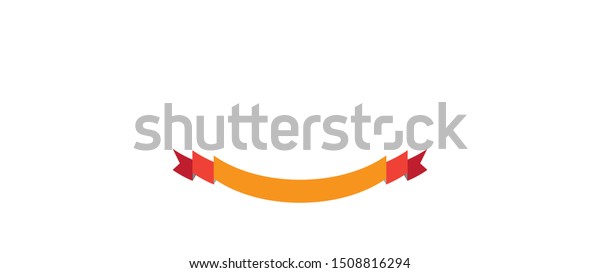 Orange Ribbon Icon White Background Vector Stock Vector (Royalty Free ...