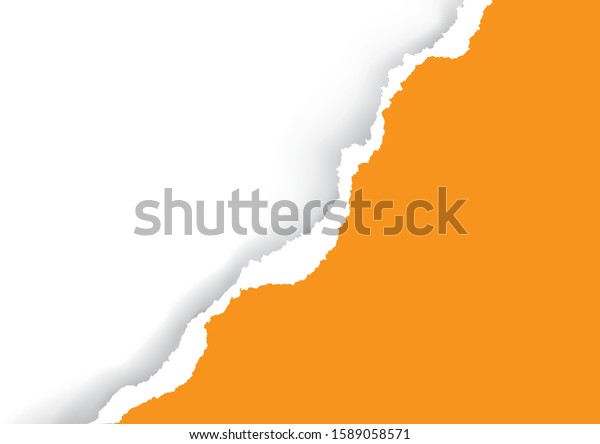 Orange Ripped Paper Background Banner Template Stock Vector (Royalty ...