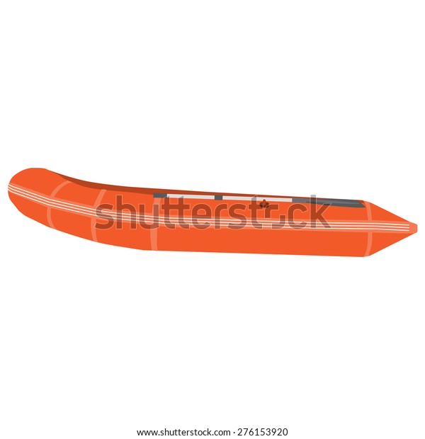 Orange Rubber Boat Vector Isolated Inflatable Stock Vector (Royalty ...