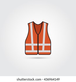 Orange Safety Vest Icon Vector Stock Vector (Royalty Free) 436964149 ...