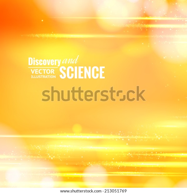 Orange Science Background Over Glowing Rays Stock Vector (Royalty Free ...