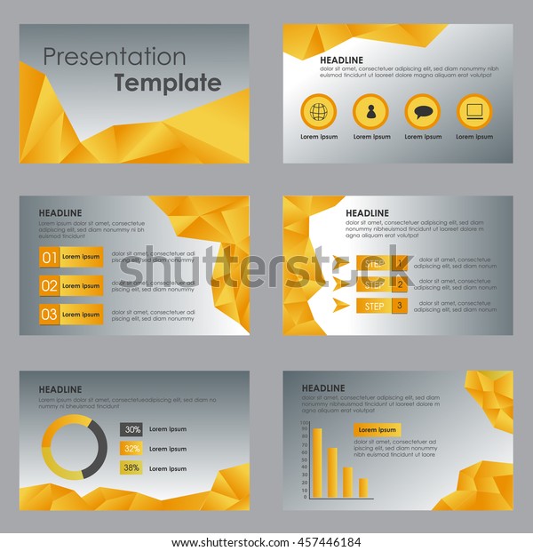 Orange Silver Presentation Template Infographic Elements 库存矢量图（免版税 ...