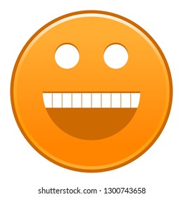 Orange Smiling Face Cheerful Happy Emoticon Stock Vector (Royalty Free ...