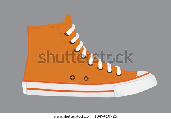 Orange Sneaker Shoe Vector Illustration Stock Vector (Royalty Free ...