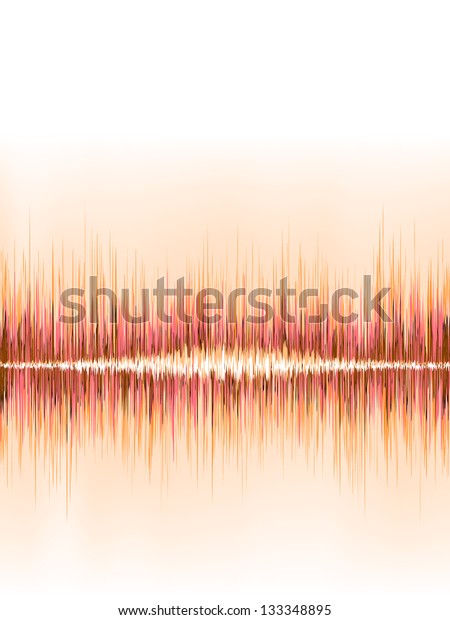 Orange Sound Wave On White Background Stock Vector (Royalty Free ...