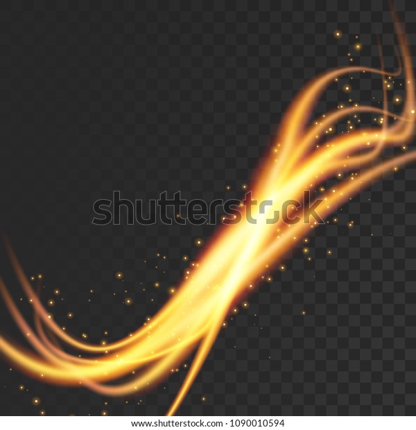 Orange Speed Light Streaks Over Dark Stock Vector (Royalty Free ...