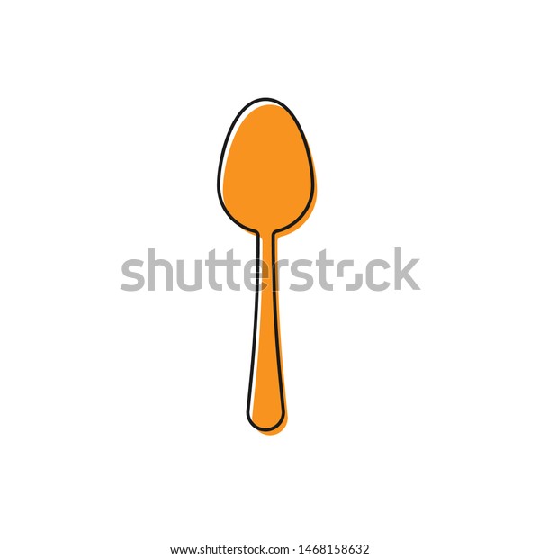 Orange Spoon Icon Isolated On White : image vectorielle de stock (libre ...