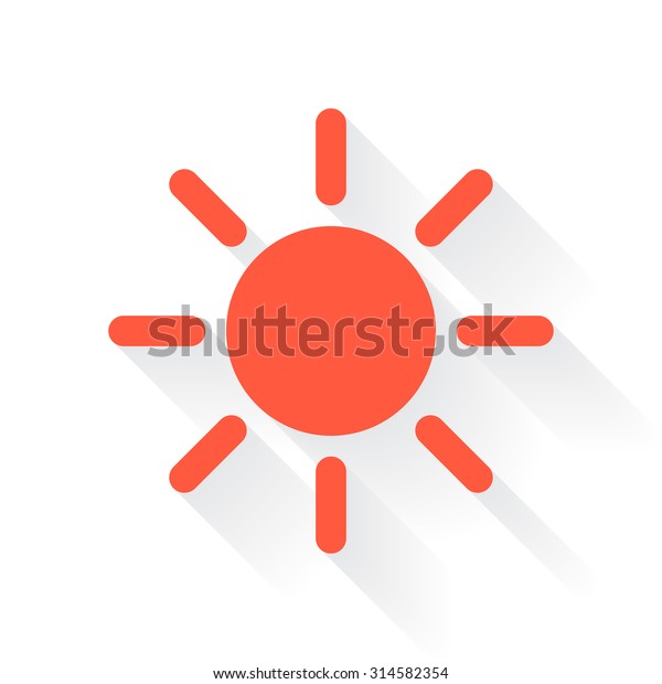 Orange Sun Symbol Drop Shadow On Stock Vector (Royalty Free) 314582354 ...