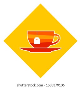 Orange Tea Cup Icon Vector Illustration Stock Vector (Royalty Free ...