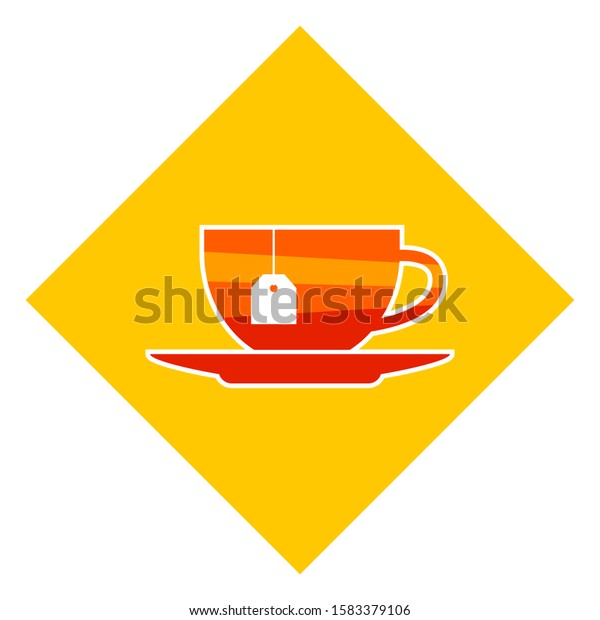 Orange Tea Cup Icon Vector Illustration Stock Vector (Royalty Free ...