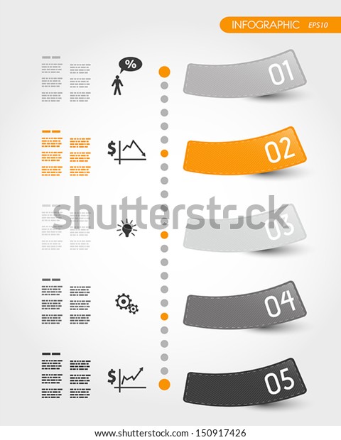 Orange Timeline Stickers Infographic Concept Stock Vector (Royalty Free ...