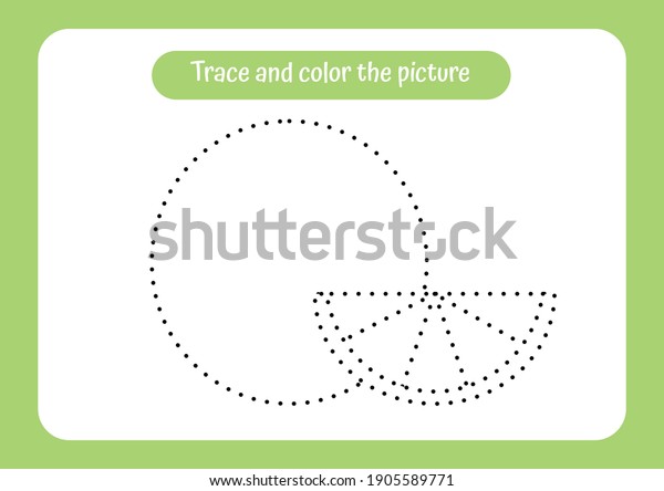 Orange Trace Color Picture Educational Game Stock Vector (Royalty Free ...