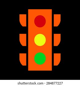 Orange Traffic Light Signal Vector Icon Stock Vector (Royalty Free ...