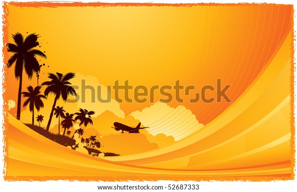 Orange Travel Background Stock Vector (Royalty Free) 52687333
