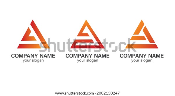 Orange Triangle Logo Company Stock Vector (Royalty Free) 2002150247 ...