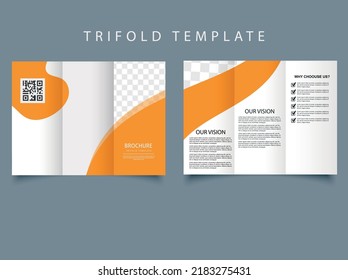 Orange Trifold Brochure Design Brochure Design Stock Vector (Royalty ...