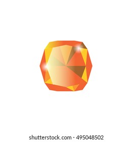 Orange Gemstone On Transparent Background Stock Vector (Royalty Free ...