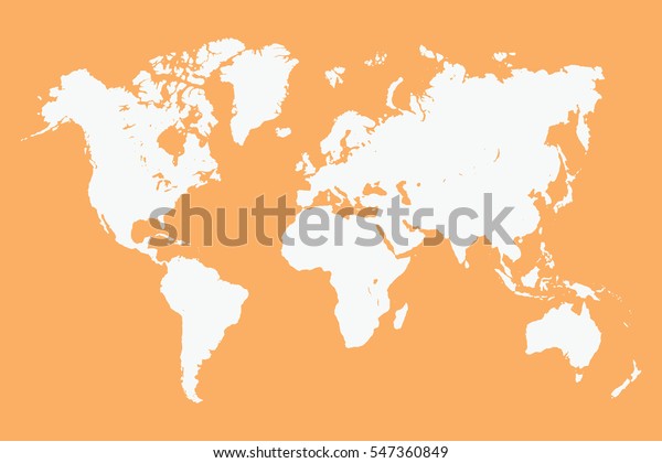 Orange Vector World Map Stock Vector (Royalty Free) 547360849