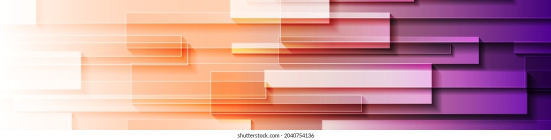 Orange Violet Abstract Tech Banner Design Stock Vector (Royalty Free ...