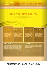 Orange Website Template Your Design Fully Stock Vector (Royalty Free ...
