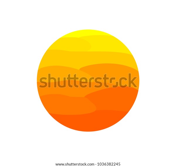 Orange Yellow Round Sun Symbol Vector Stock Vector (Royalty Free ...