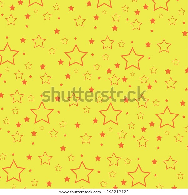 Orange Yellow Stars Retro Pattern Vector Stock Vector (Royalty Free ...