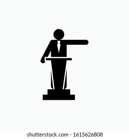 Orator Icon Presentation Vector Sign Spokesman Stock Vector (Royalty ...
