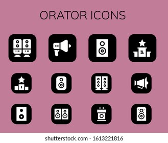 Orator Icon Set 12 Filled Orator Stock Vector (Royalty Free) 1613221816 ...