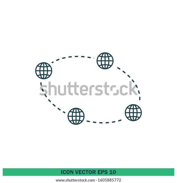 Orbit Globe Earth Icon Vector Logo Stock Vector (Royalty Free ...