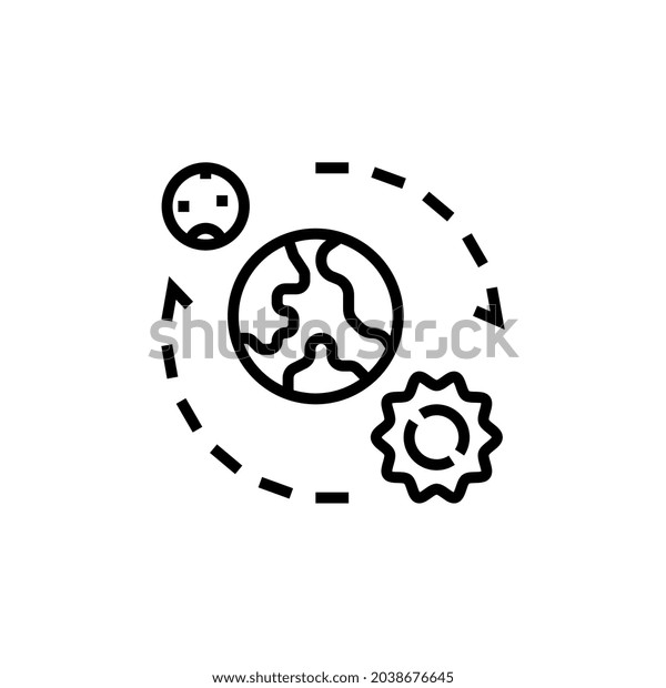 Orbit Silhouette Icon On White Background Stock Vector (Royalty Free ...