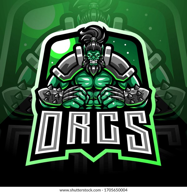 Orc Esport Mascot Logo Design Stock Vector (Royalty Free) 1705650004 ...