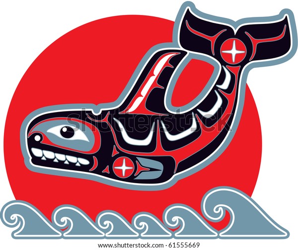 Orca Killer Whale Native Art Style Stock Vector (Royalty Free) 61555669 ...