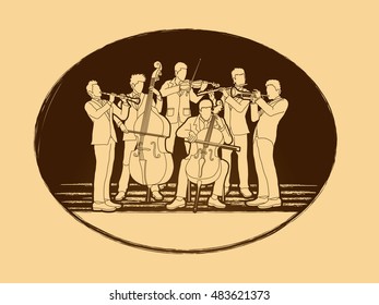 Orchestra Player Graphic Vector Stock Vector (Royalty Free) 483621373 ...