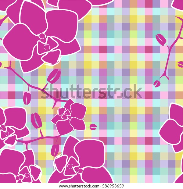 Orchid Check Vector Texture Seamless: vector de stock (libre de ...
