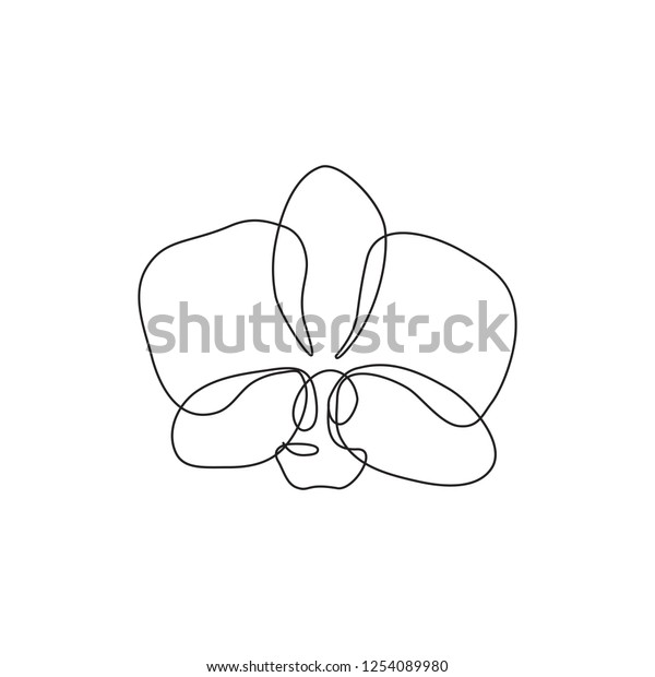 Orchid Flower One Line Drawing Minimalist Stock Vector (Royalty Free ...